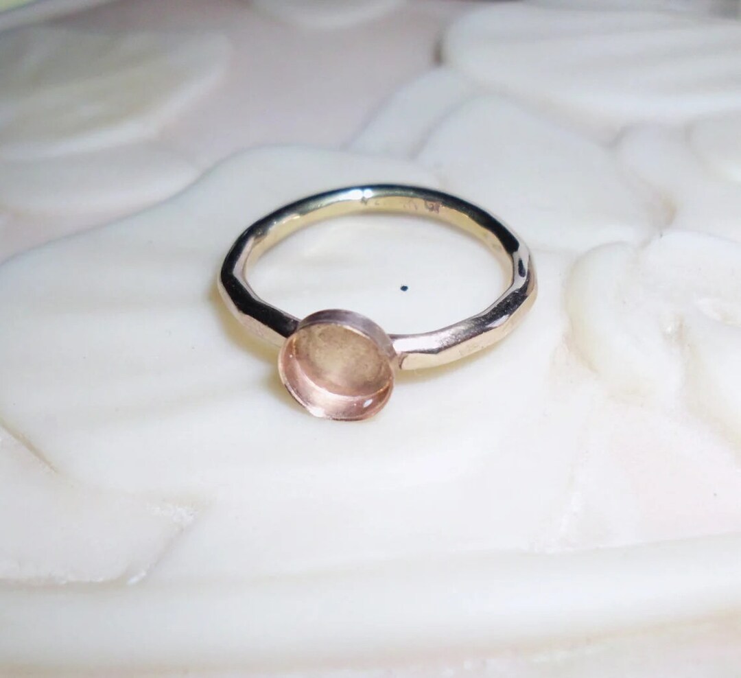 Ring Blank- Bezel Setting -14k Rose Gold Filled 14ga Band - Custom Made ...