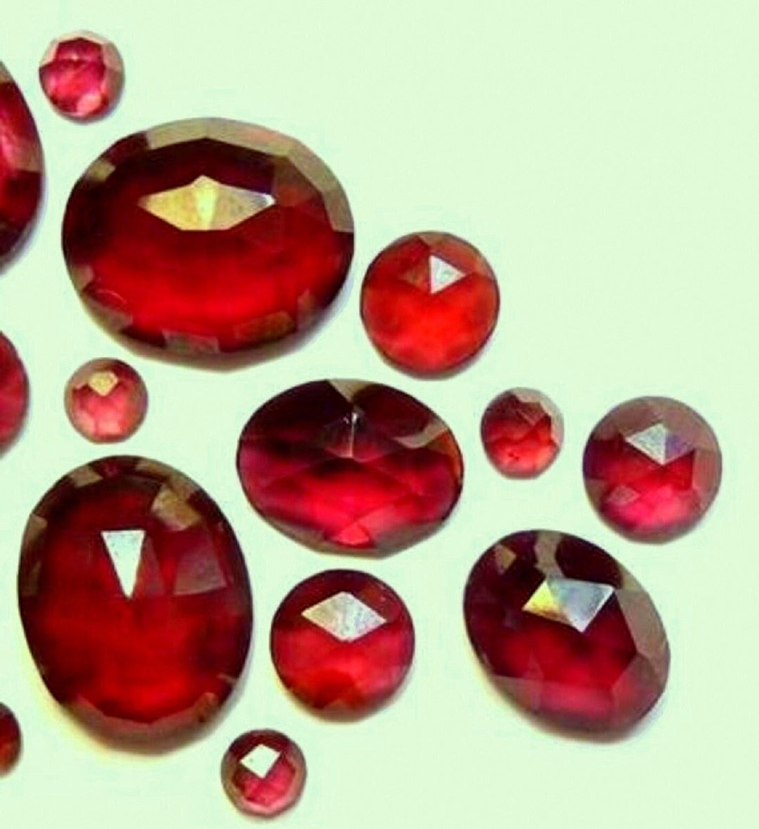 Rose Cut Garnet Gemstone, Dark Red to Purple Round/oval Faceted ...