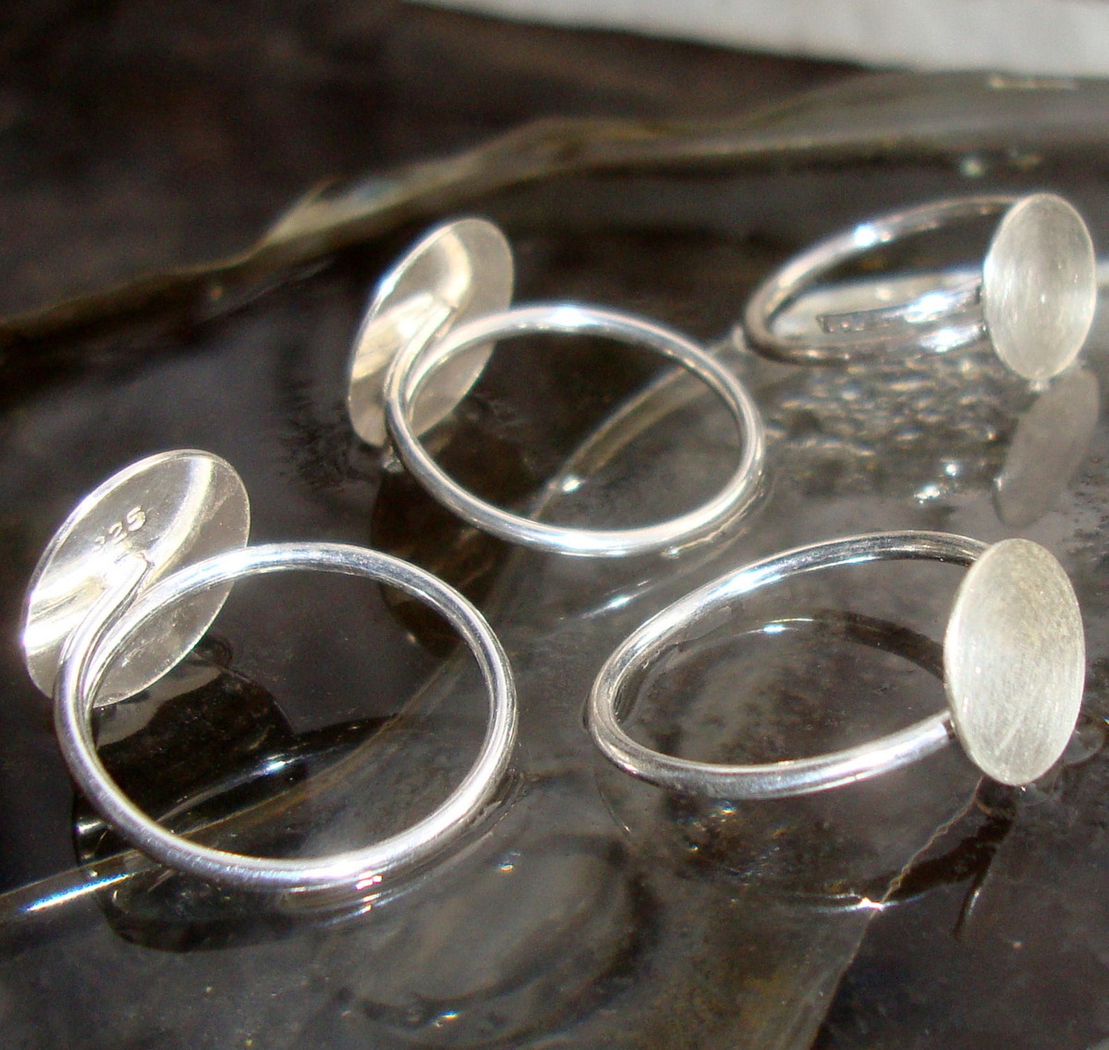 50 Adjustable Ring Blank With 3/8 Inch Glue Pad .925 - Etsy