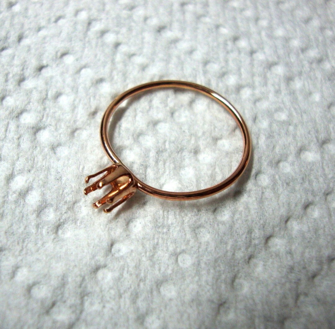 Ring Blank - Prong Setting - Gold Filled - Custom Made in Your Size 14k ...