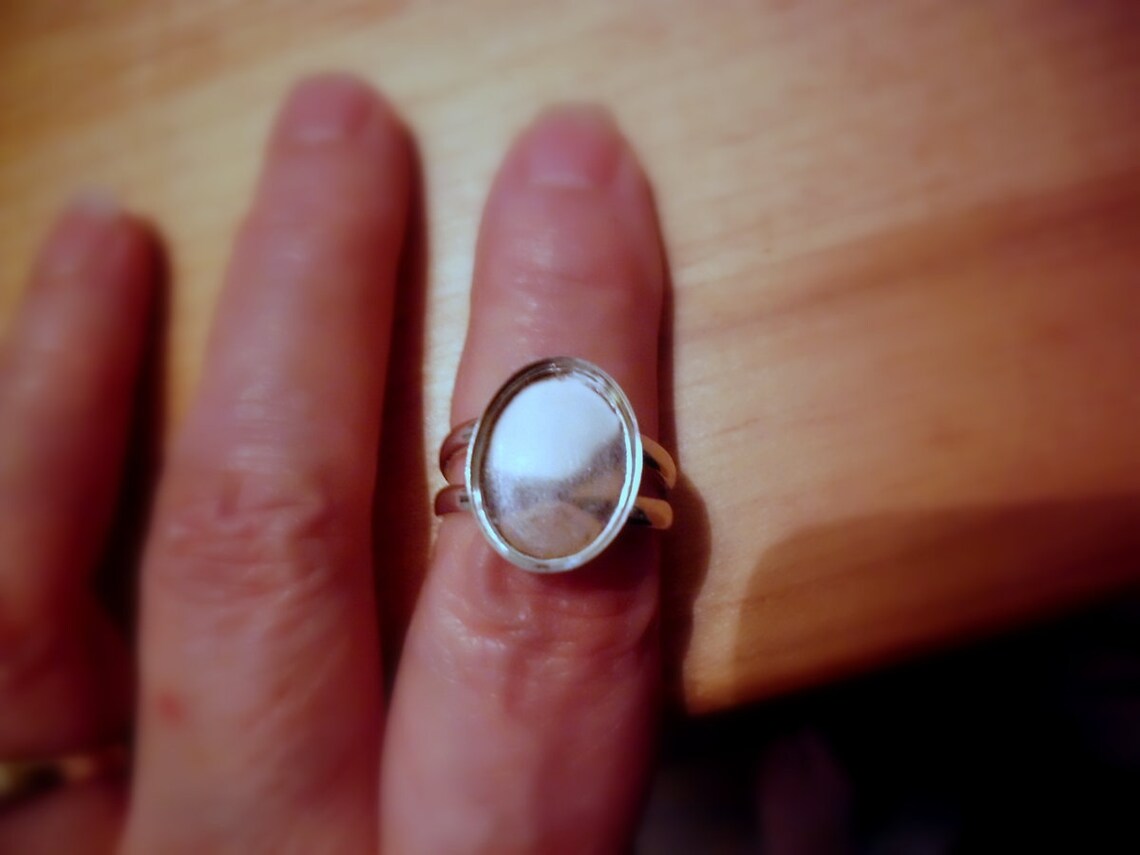 Split Shank 925 Sterling Silver Sized Ring Blank- Round or Oval Bezel ...