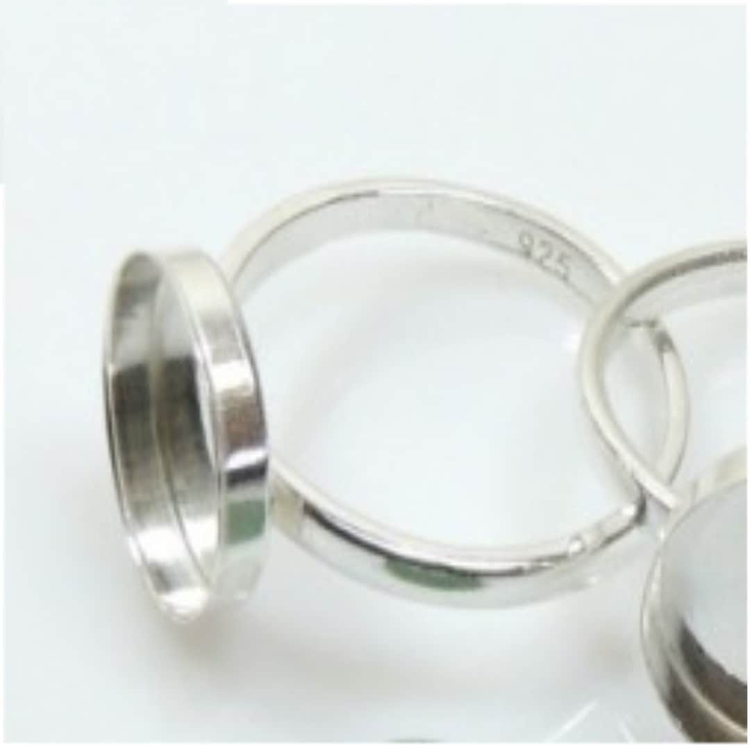 Ring Blank 12ga HR Band 925 Sterling Silver Bezel Sizes 3 to 30mm, 6x4 ...