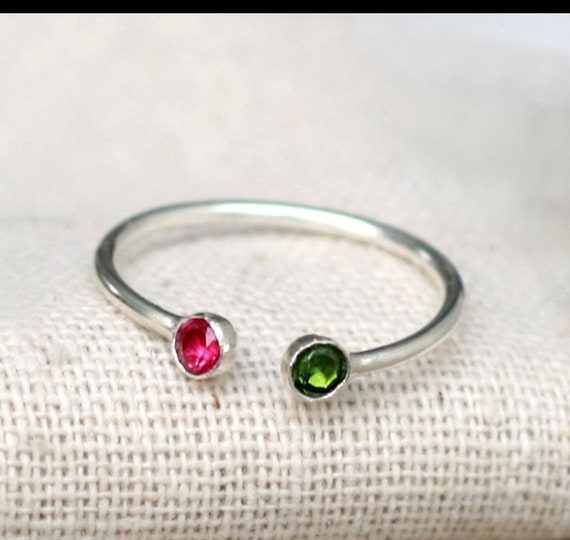 Adjustable Open Top Ring Blank / Setting With Two 4mm Bezel - Etsy