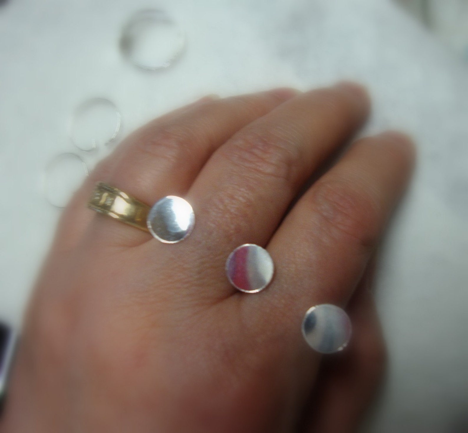 Two Finger Ring Blank With 3/8 to 1/2 Inch Glue Pads for - Etsy