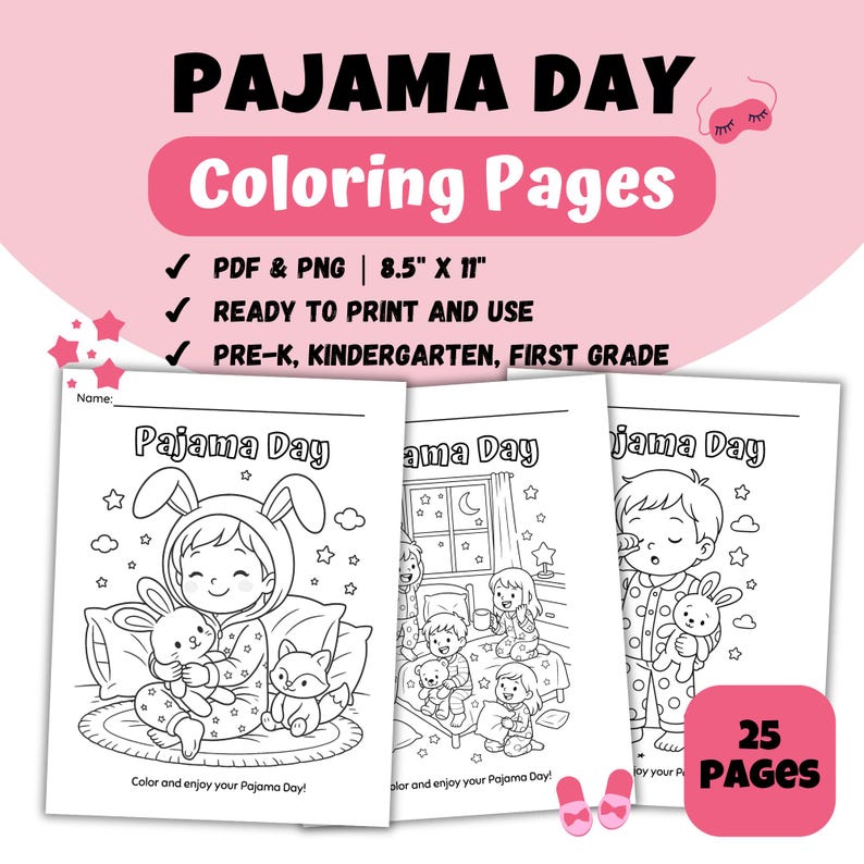 Pajama Day Coloring Pages - 25 Printable Sheets for Kids - Fun Cozy ...