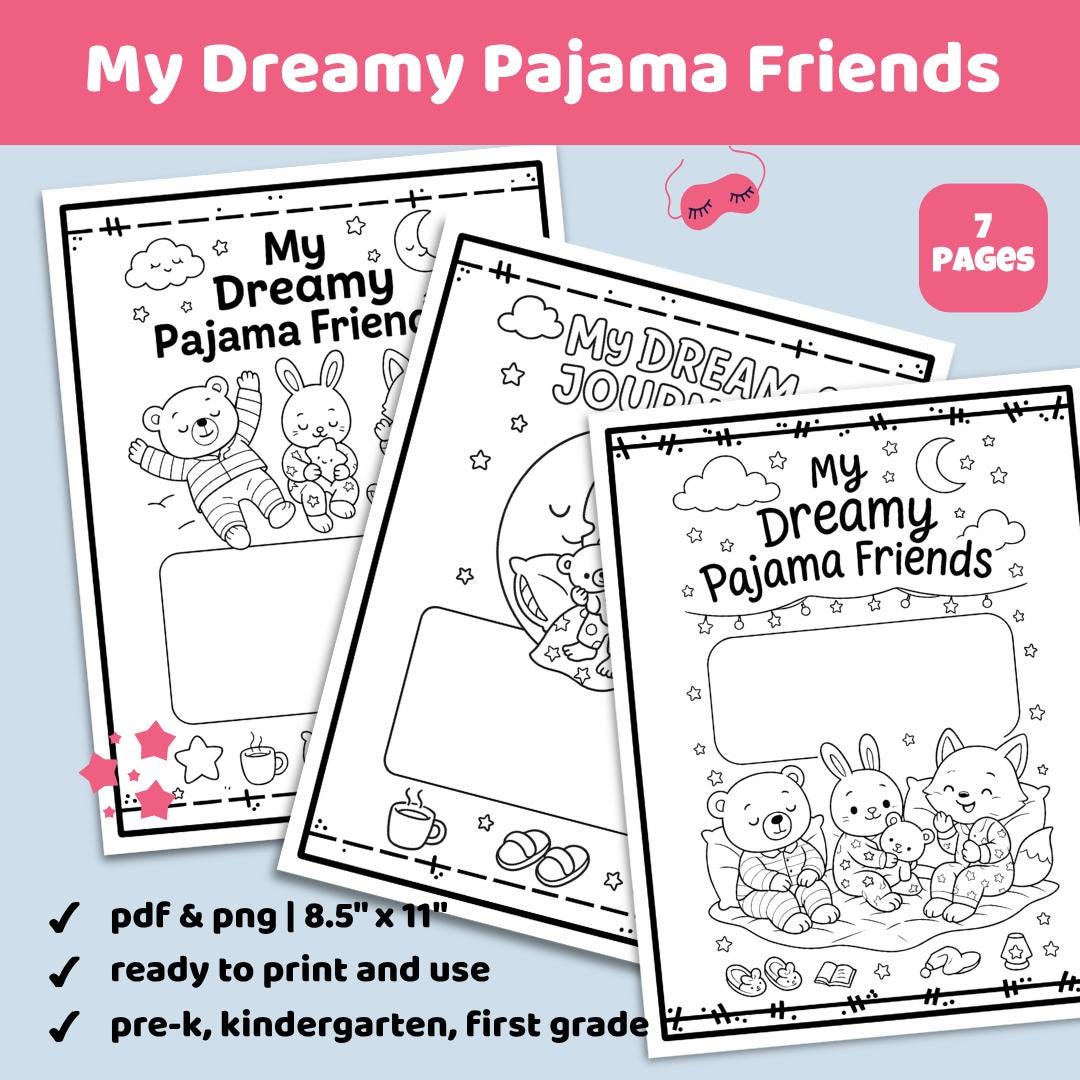 Pajama Day Writing and Drawing Printable | Dream Journal for Kids ...