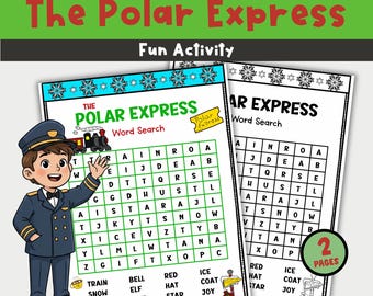 The Polar Express Word Search Worksheet | Christmas Activity for Grades ...