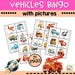 Vehicle Bingo Card, Bingo Game, Family Game Night, Homeschool ...