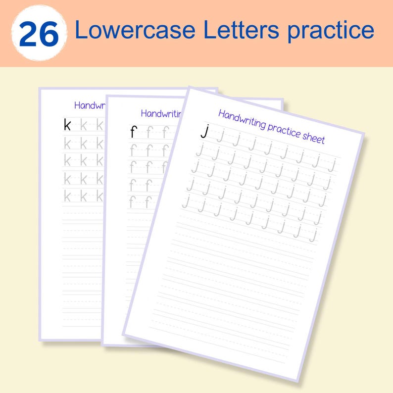 Handwritten Scribble Worksheets 31 Page, Hand Lettering Alphabet Abc ...