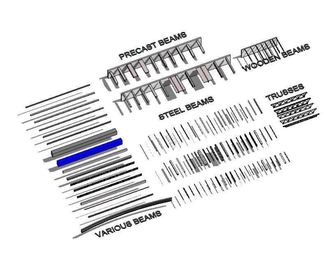115 Beam 3D Models, Steel, Wood, Concrete, Trusses (digital Download ...