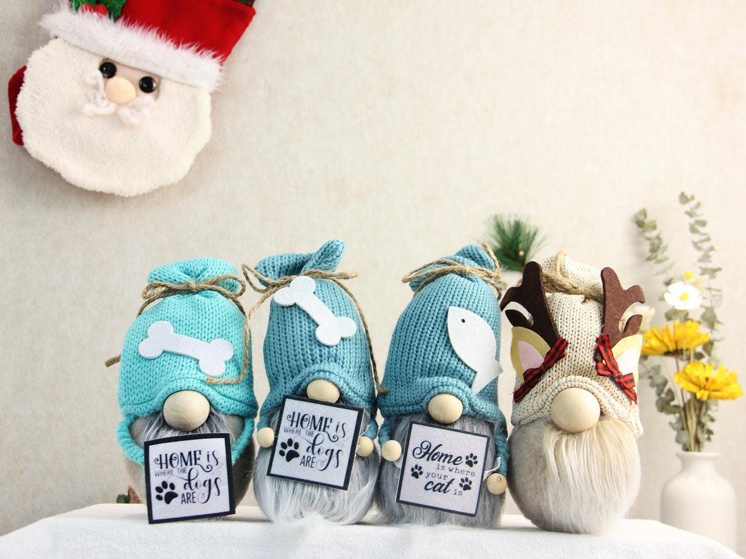 Bone Gnome Fish Head Gnome Knitted Gnome Rudolph Gnome Christmas Gnome ...