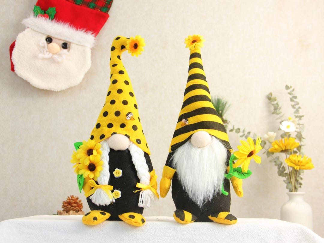 Bee Gnome Long Hat Gnome Bee Elf Gnome Sunflower Gnome Bee Festival ...