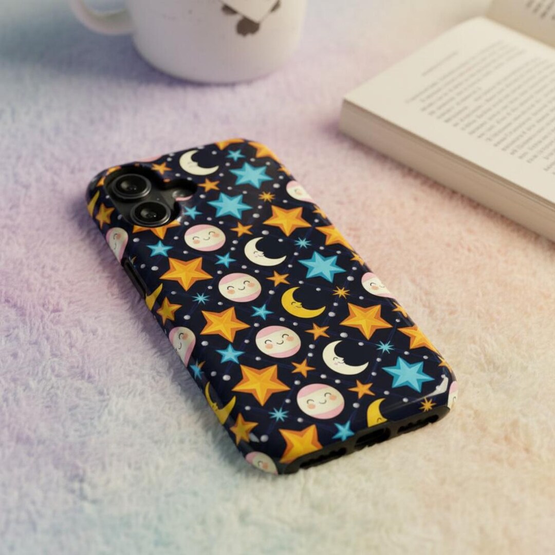 Kawaii Moon and Stars Phone Case – Cute Celestial iPhone Samsung Case ...