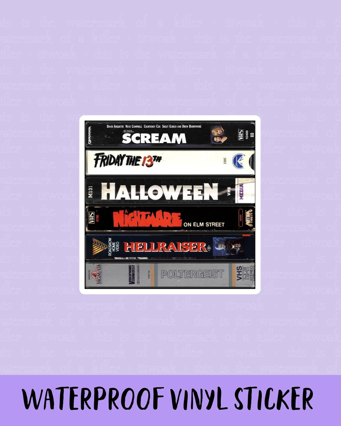VHS Horror Tapes Vinyl Sticker | Retro Horror Aesthetic | Unique Gift ...