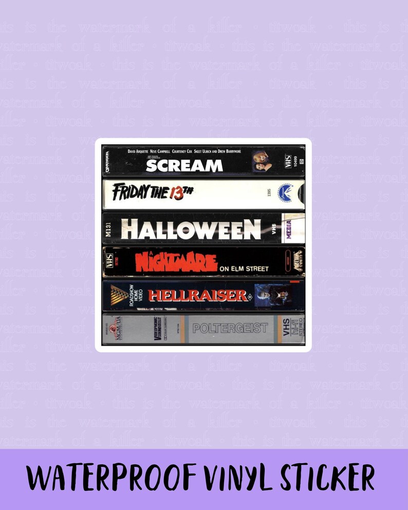 VHS Horror Tapes Vinyl Sticker | Retro Horror Aesthetic | Unique Gift ...