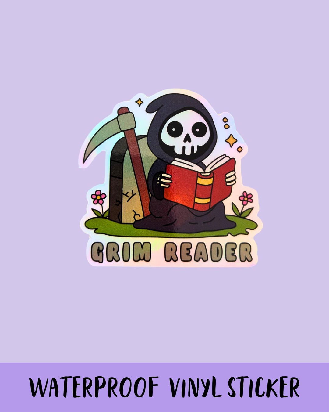 Grim Reaper Sticker, Horror Book Sticker, Horror Lover Sticker ...