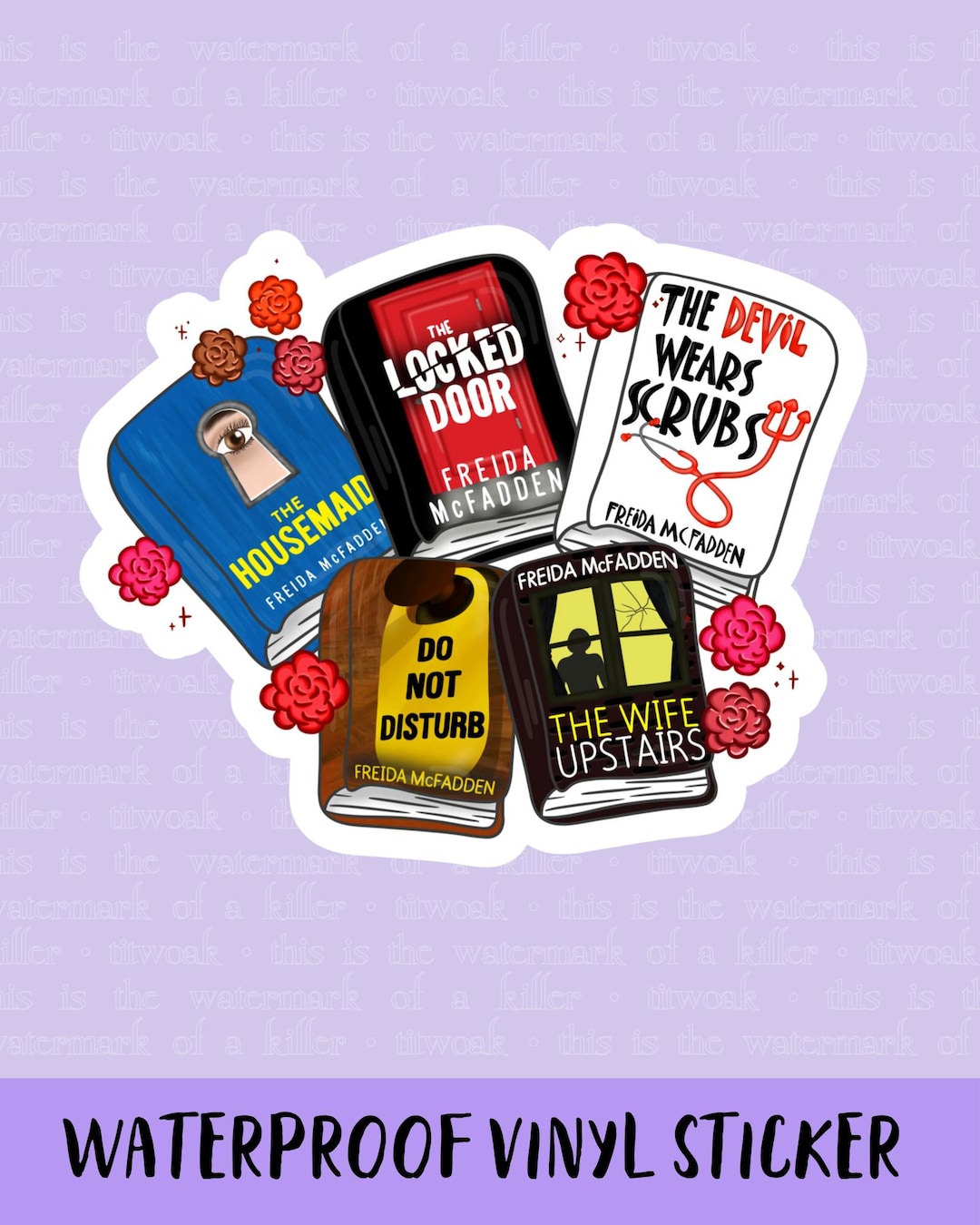 Frieda Mcfadden Book Covers Sticker - the Housemaid & Thrillers ...