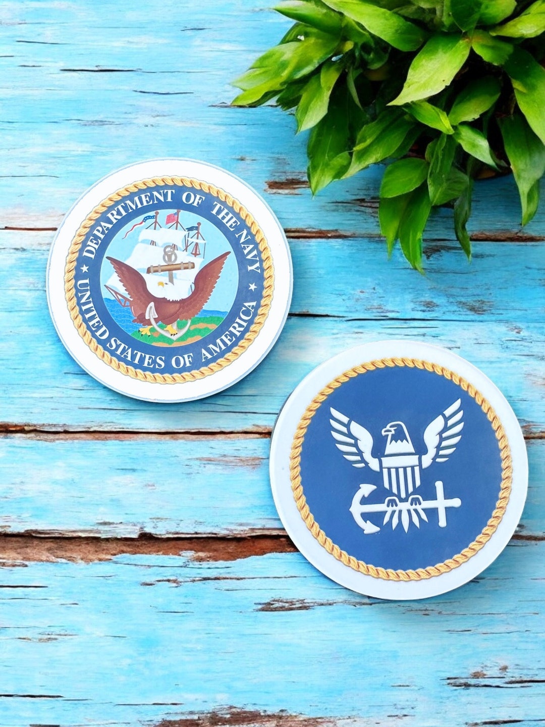 US Navy Coasters - Set of 2! - Etsy