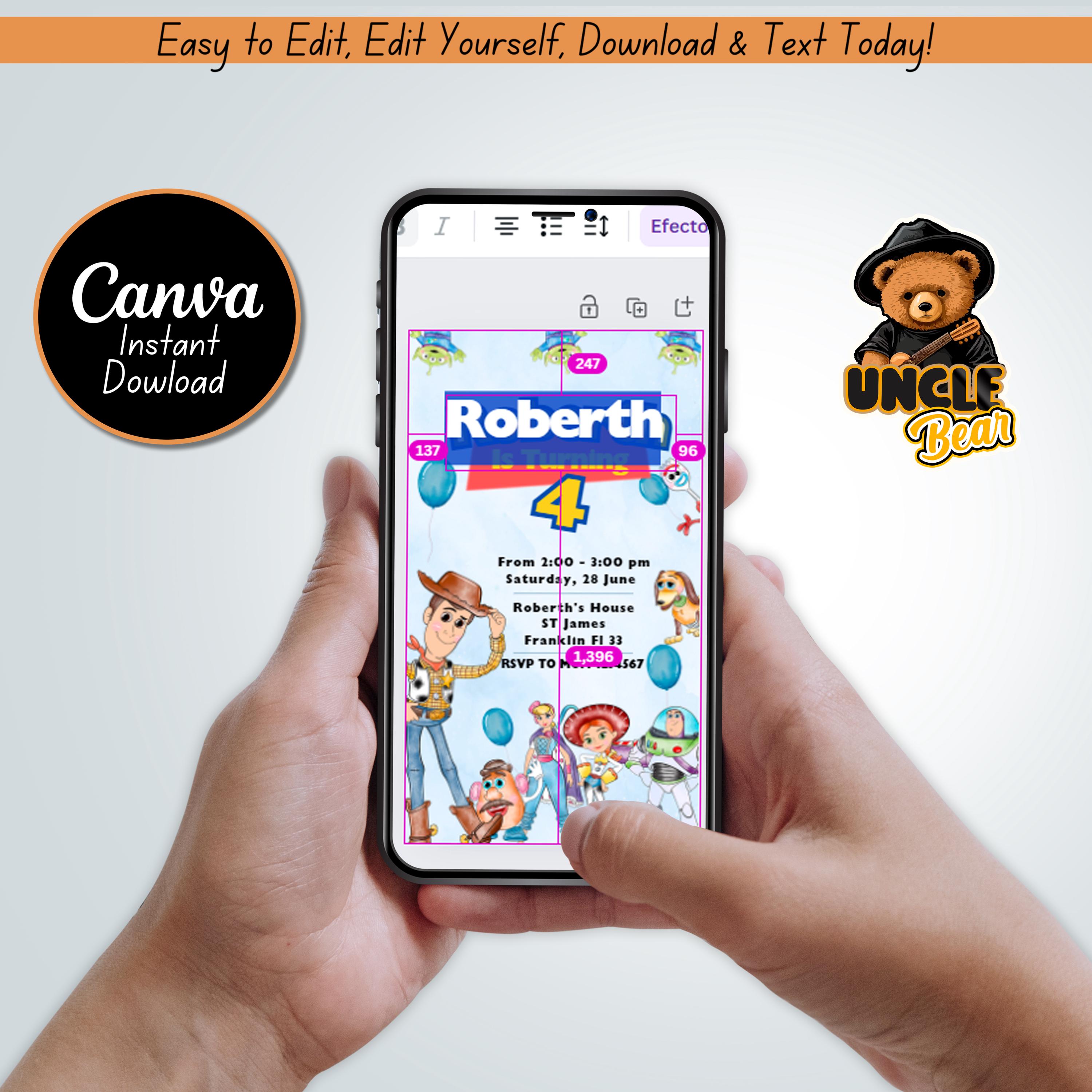 Editable Toy Story Mobile Invitation | Toy Story Birthday Invitation ...