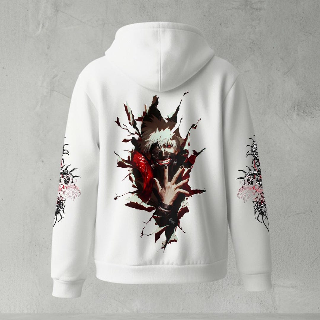 Tokyo Ghoul Zip up Hoodie, Kaneki Ken Centipede Sweatshirt, Anime ...