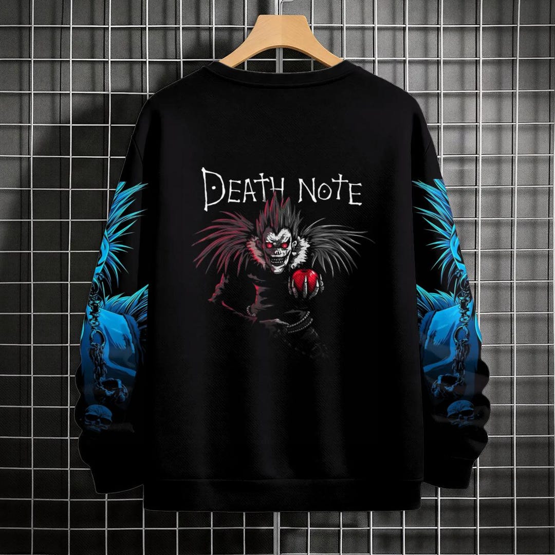 Death Note Anime Sweatshirt | Light Yagami and Ryuk Manga Graphic Print ...