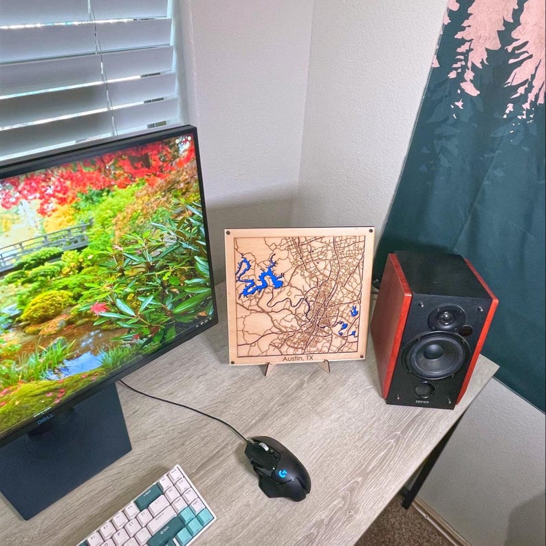 Austin Texas Topographic Map – Laser Cut City Map Wall Art, Roads ...