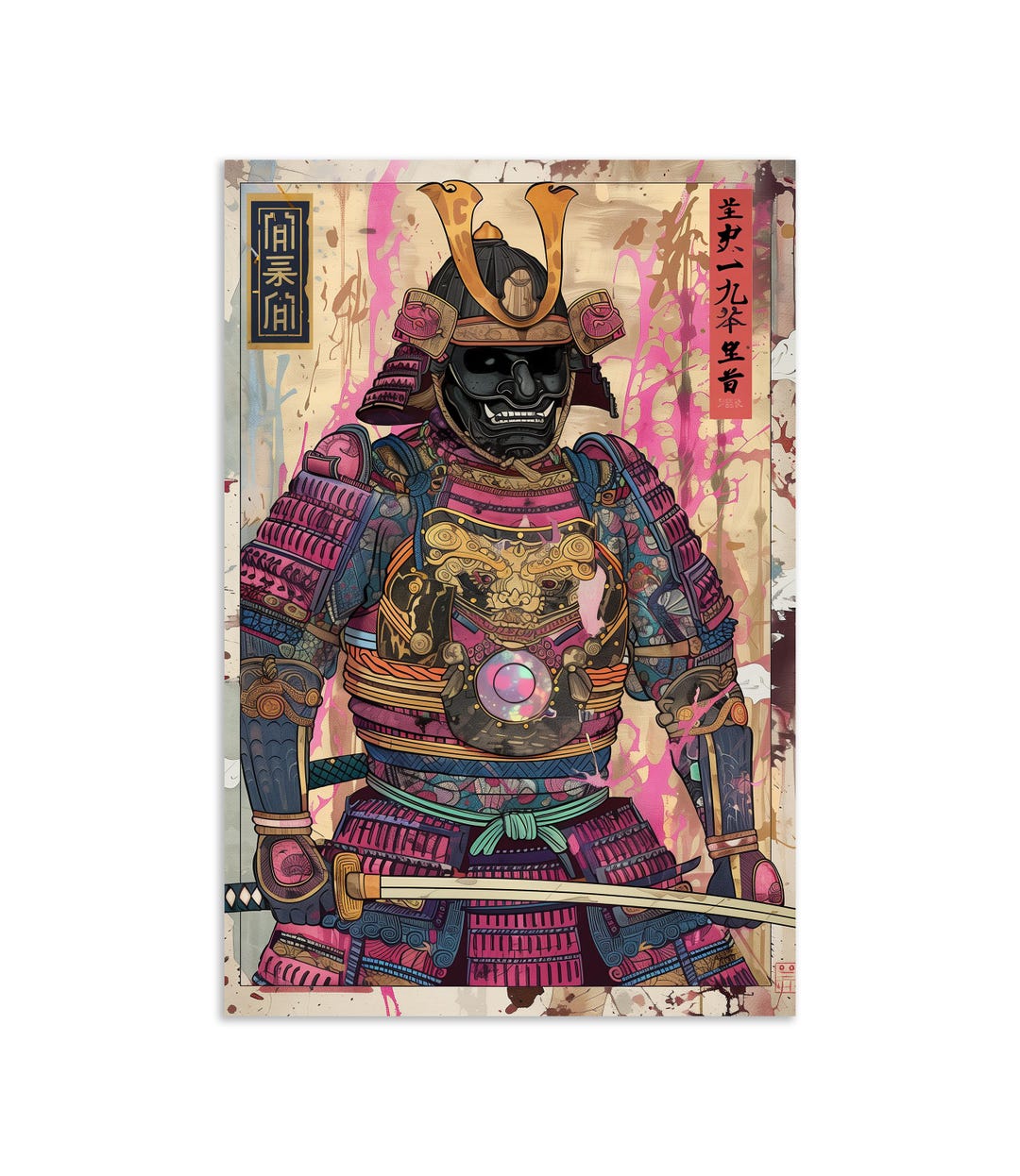 Opal Samurai Comic Book Style Art Print | Semi-gloss Poster, Aluminum ...