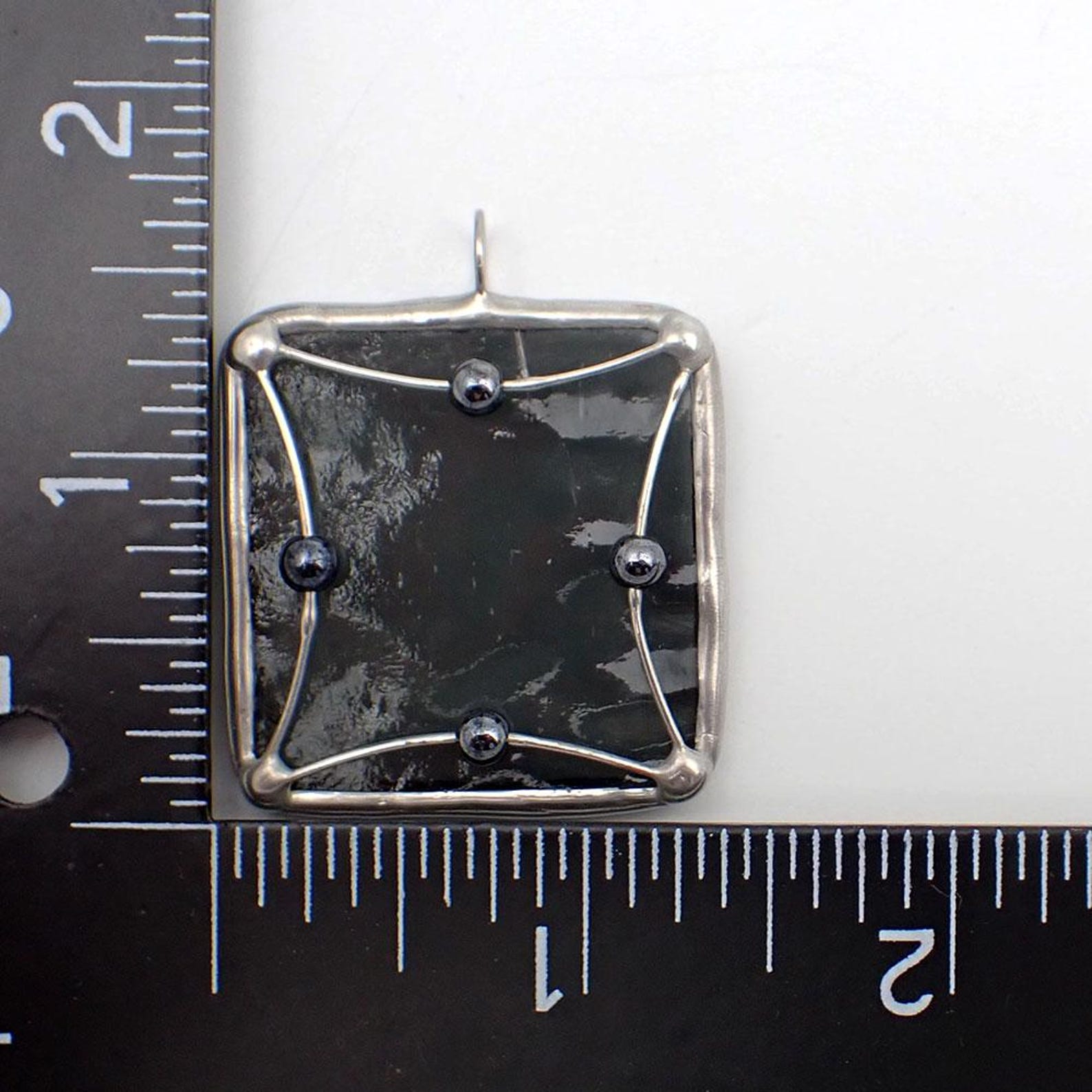 Electron Shadow - Stained Glass Pendant With Black Necklace Cord or ...