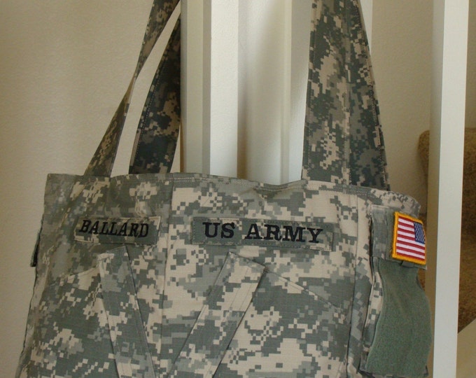 Ex-large Lia Military Army Purse Diaper Bag Made From Acu's With Custom ...
