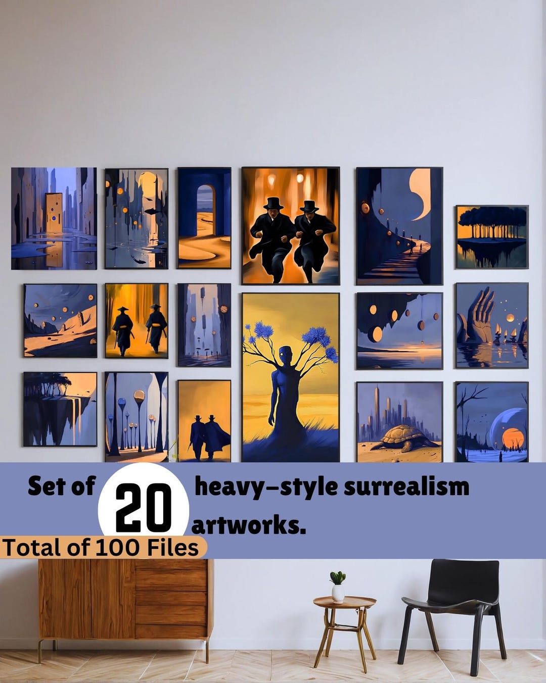 Set of 20 Surrealism Frameable Digital Art Print Downloadable Artworks ...