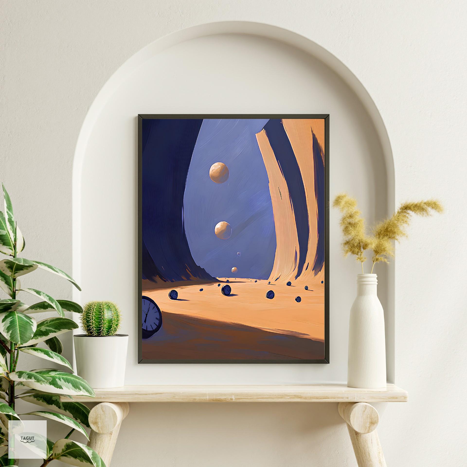 Surrealist Falling and Melting Clocks Digital Art Print Download Art ...