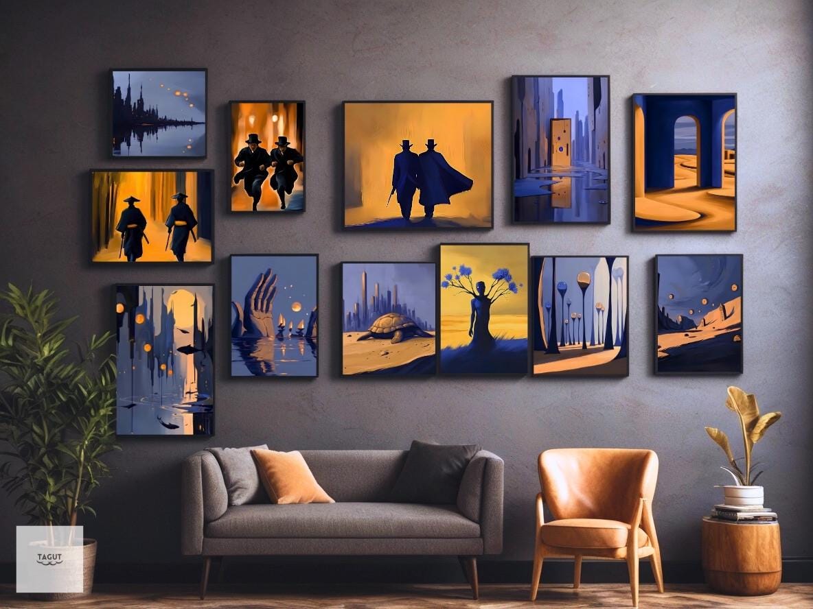 Set of 20 Surrealism Frameable Digital Art Print Downloadable Artworks ...