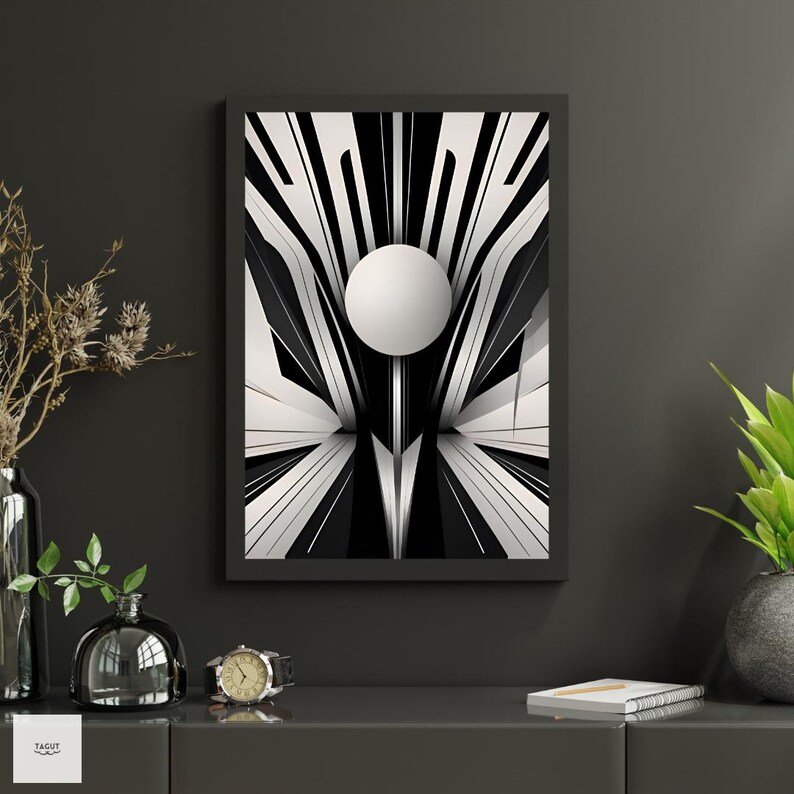 Set of 3 Minimalist Void Poster Prints Void Black and White Art Digital ...