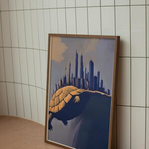 Surrealist Turtle City Digital Art Print Download,oil Painting Style ...