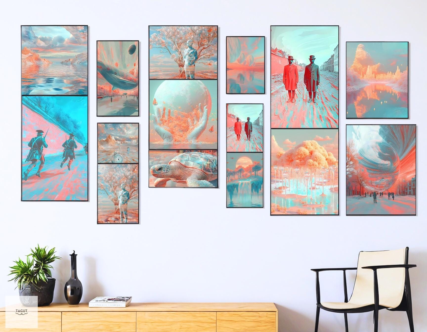 Set of 20 Surrealist Frameable Digital Art Print Downloadable Artworks ...