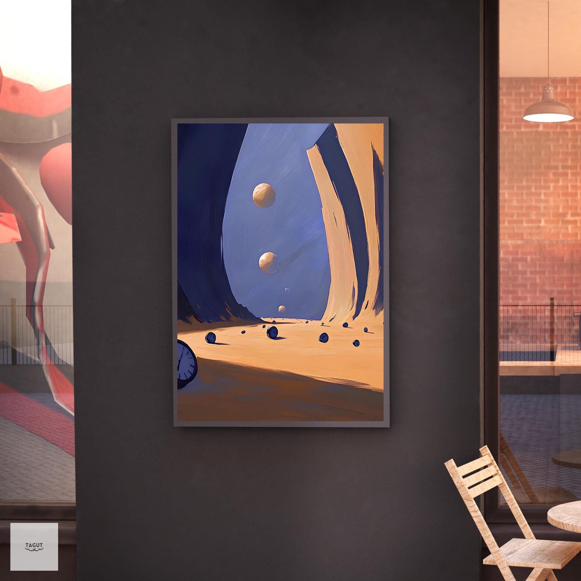 Surrealist Falling and Melting Clocks Digital Art Print Download Art ...