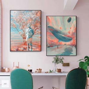 Set of 20 Surrealist Frameable Digital Art Print Downloadable Artworks ...