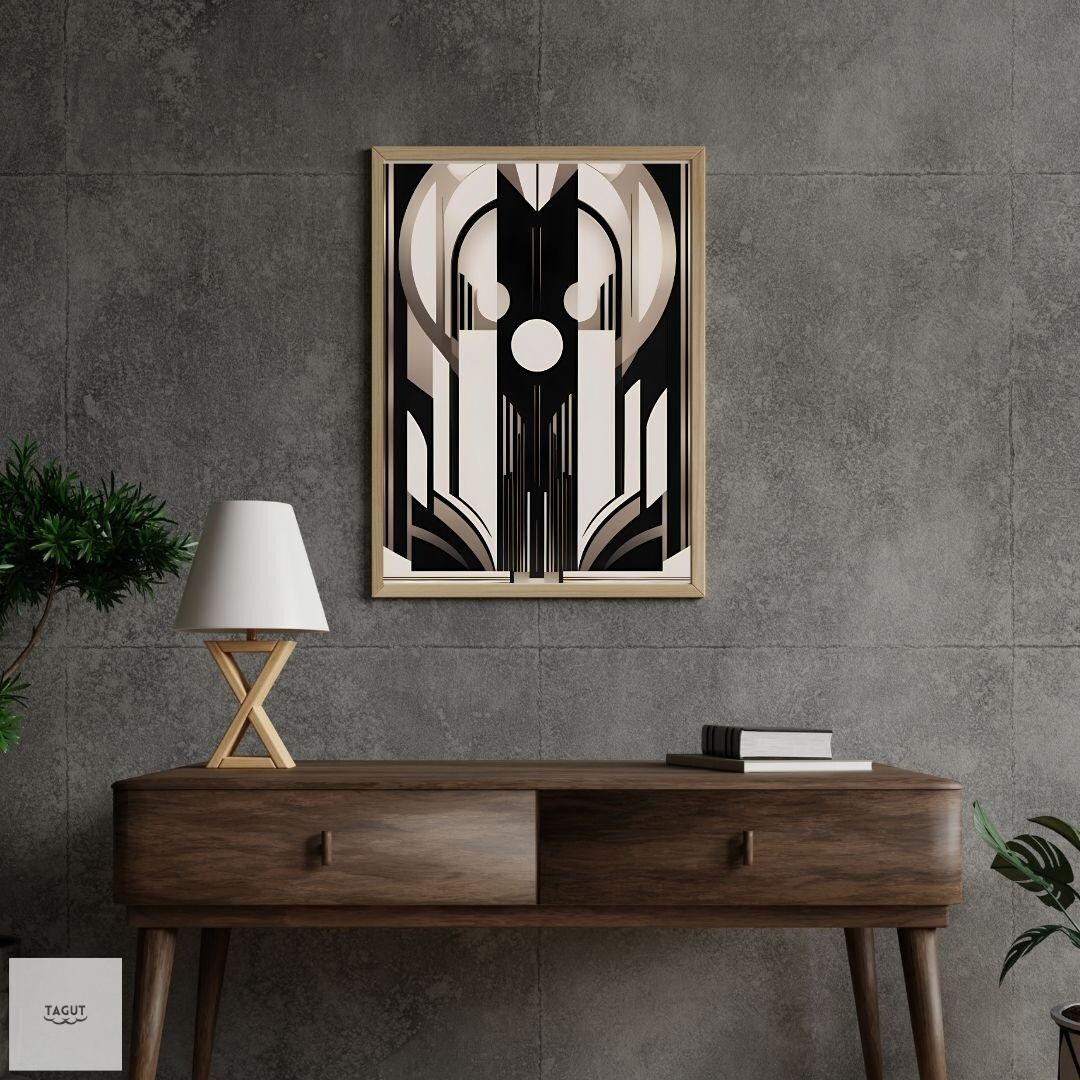 Minimalist Void Poster Print Void Black White Gold Art Digital Download ...