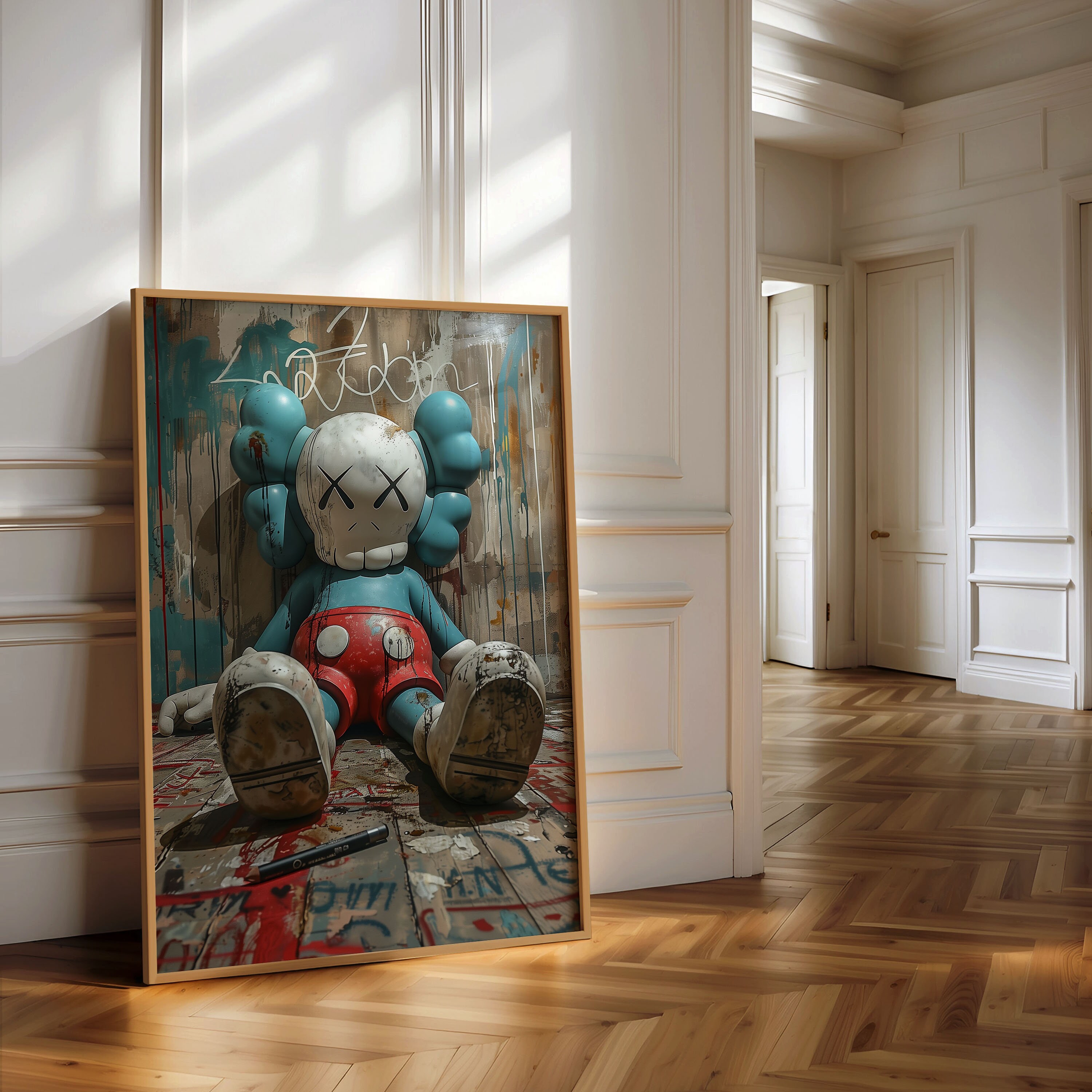 Kaws Graffiti Poster, Funny Hypebeast Decor, Minimalist Kaws Print ...