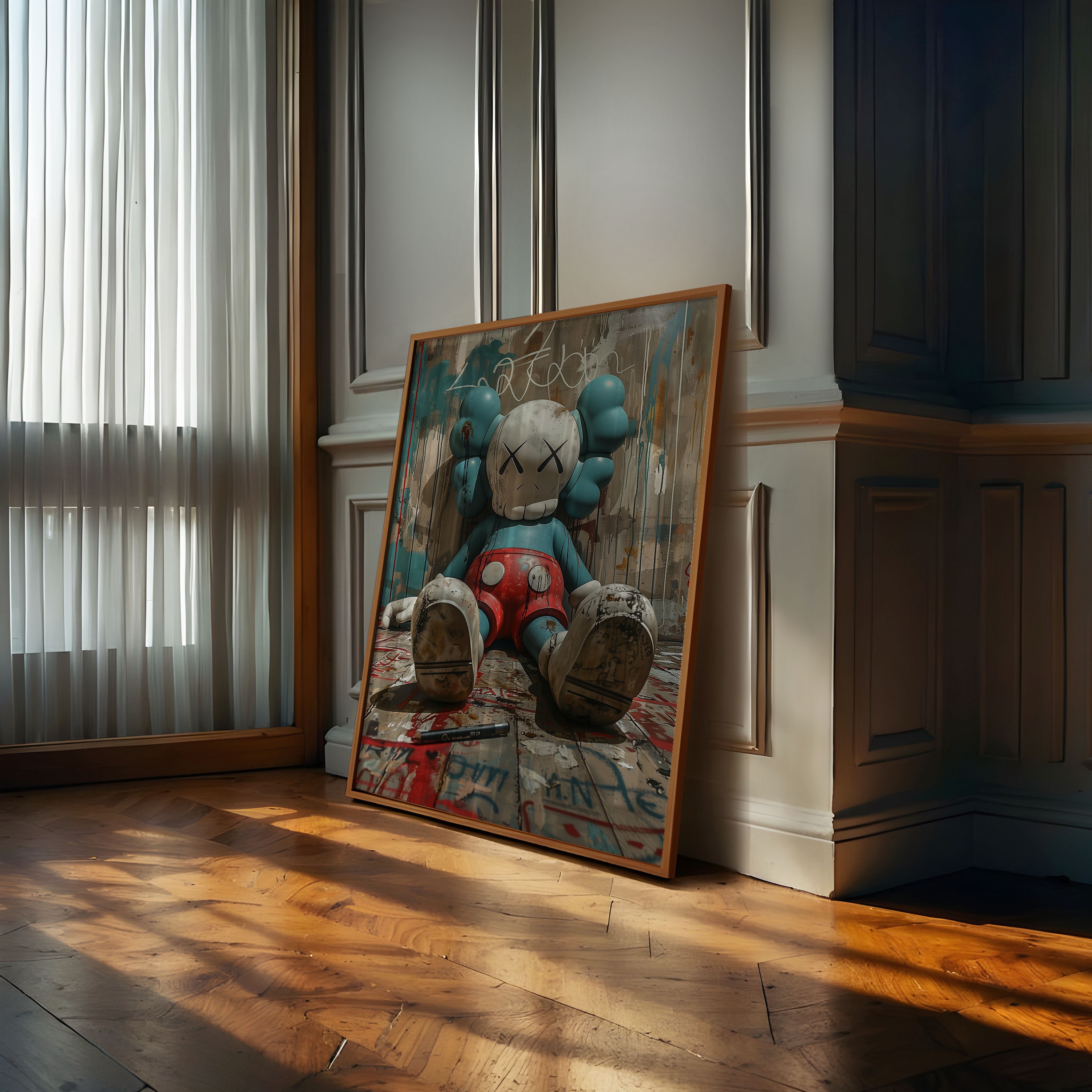 Kaws Graffiti Poster, Funny Hypebeast Decor, Minimalist Kaws Print ...