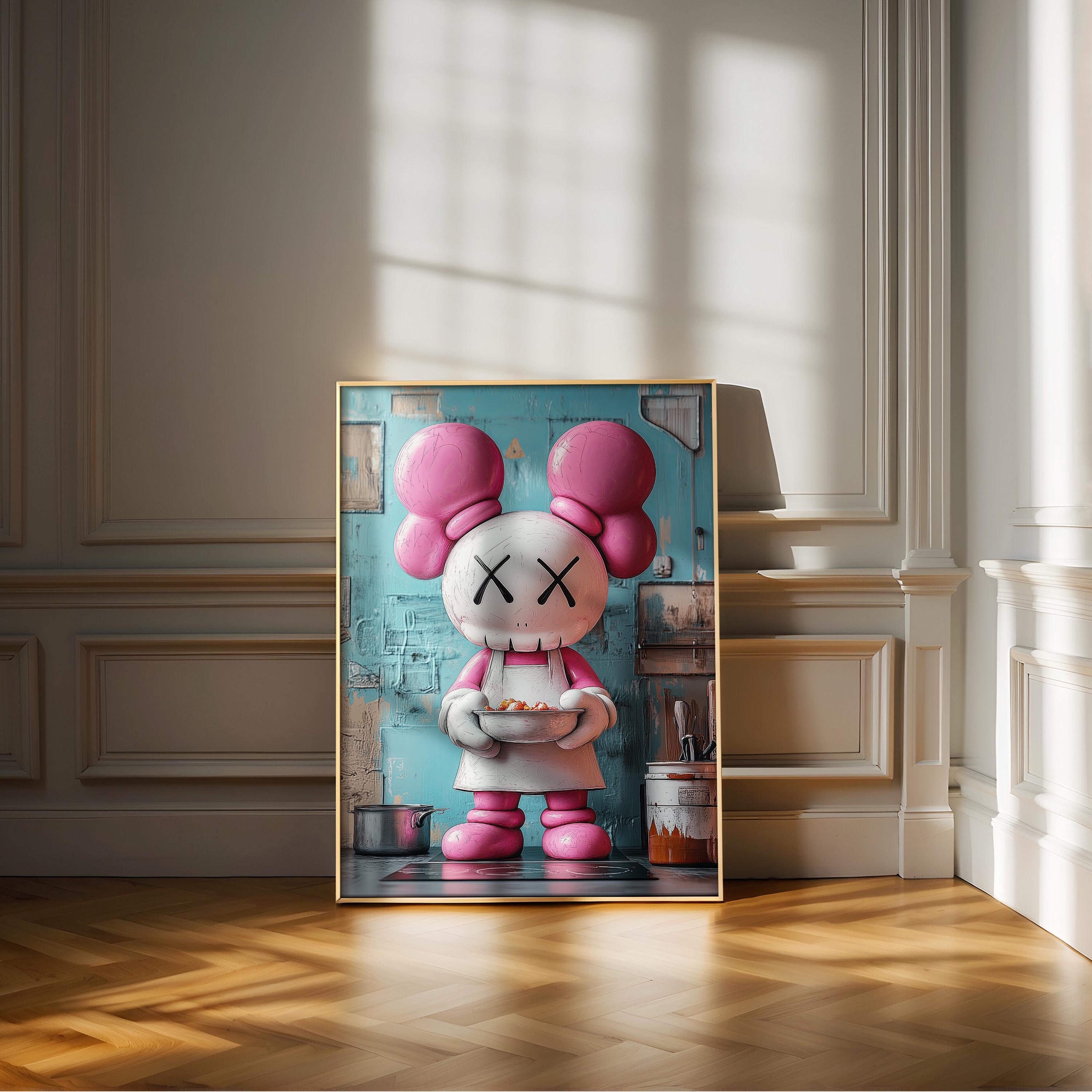 KAWS Figure Cooking, Hypebeast Design, Minimalist KAWS Poster, KAWS ...