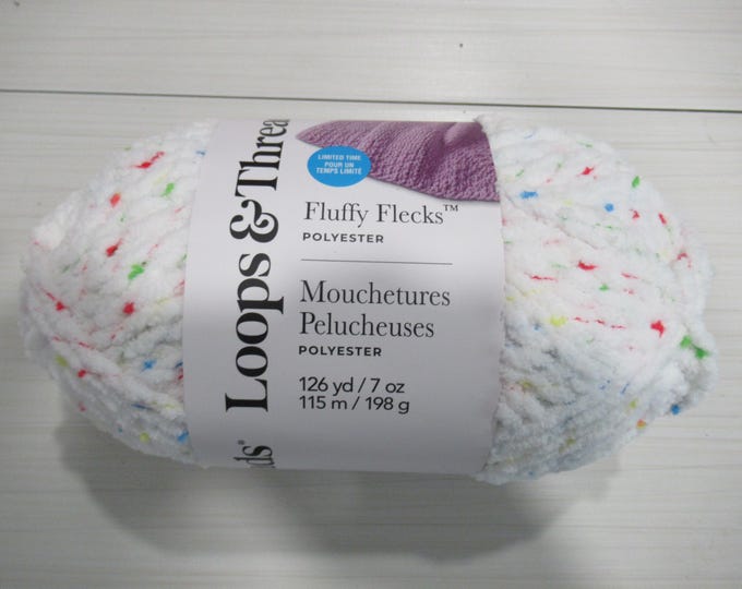 Loops and Threads Fluffy Flecks. White - Etsy