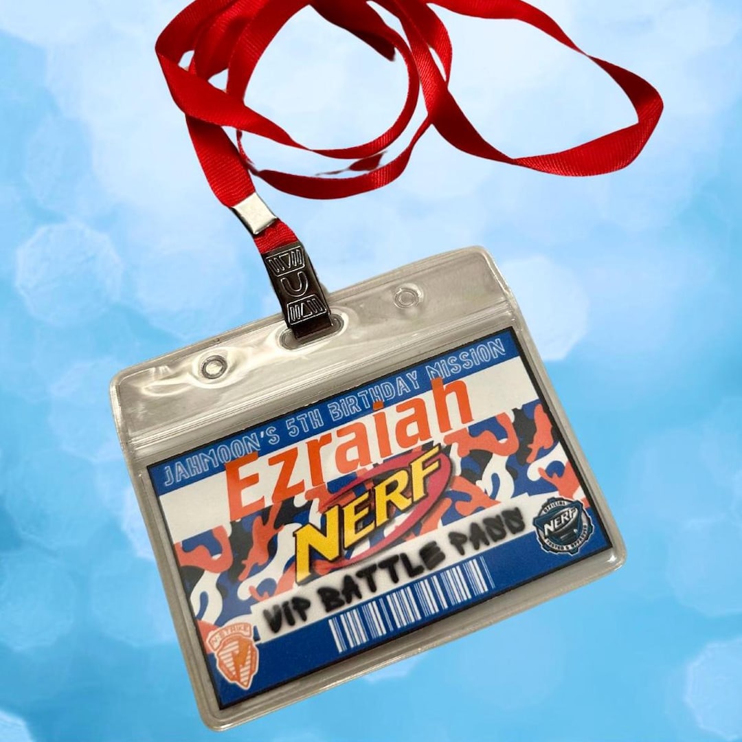 Personalized Nerf Badges, Printed Nerf Battle Pass, Nerf VIP Lanyards ...