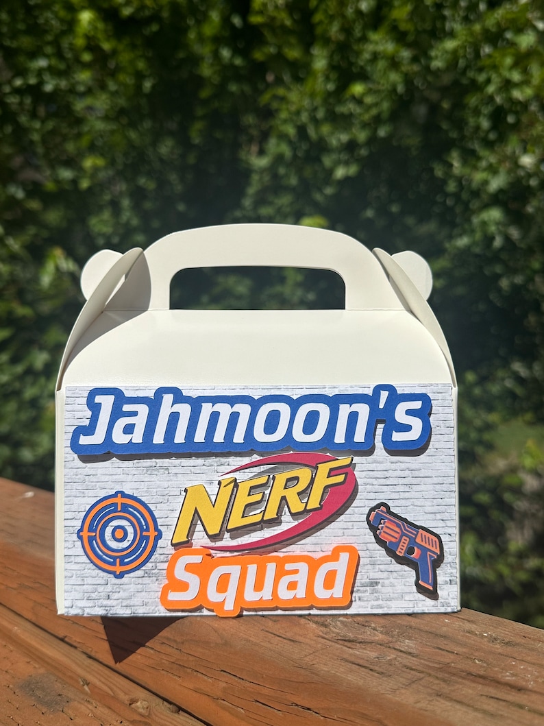 Nerf Party Gable Box, Set of 12, Nerf Birthday Treat Boxes, Nerf Party Giveaways, Nerf Party ...