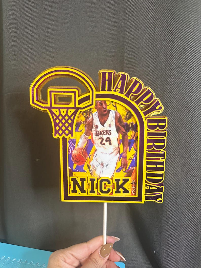 NBA Cake Topper Kobe Birthday Theme Lakers Birthday Basketball Birthday ...