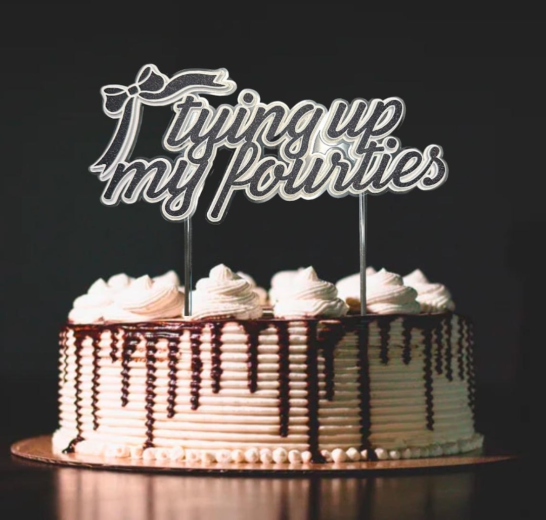 50th Birthday Theme | Tying up My Fourties’ | 50th Cake Topper | Demure ...