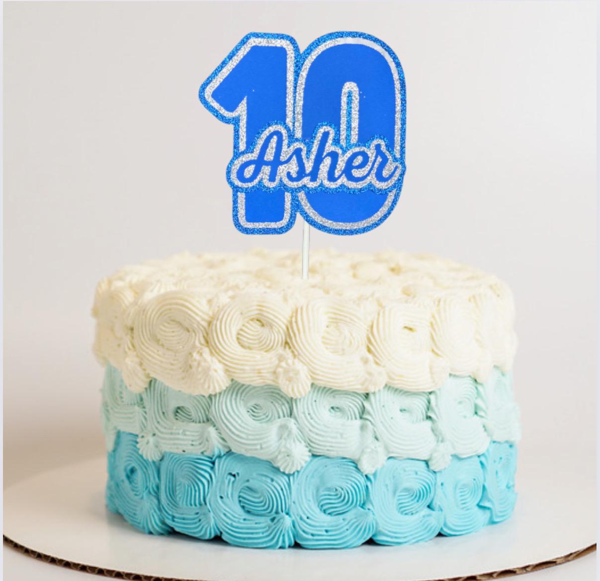 Customizable Birthday Cake Topper, Simple Birthday Topper, Custom Cake ...