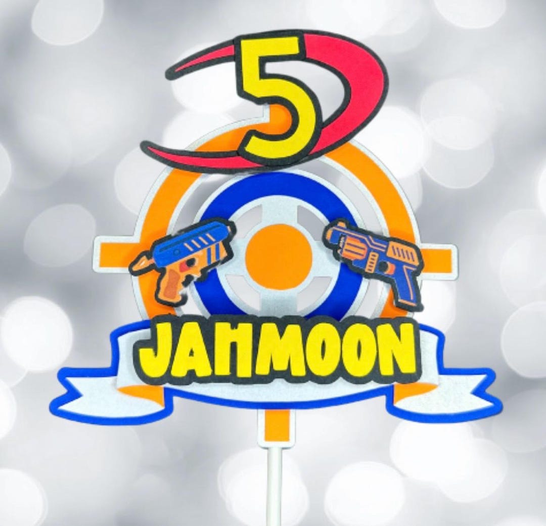 Nerf Customizable Cake Topper, Nerf Party, Nerf Cake, Nerf Birthday ...