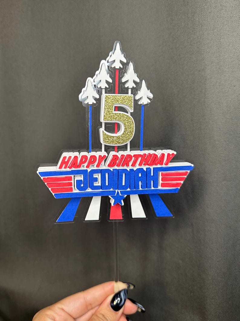 Blue Angels Cake Topper Military Aircraft Party Decor Navy Blue Jet ...