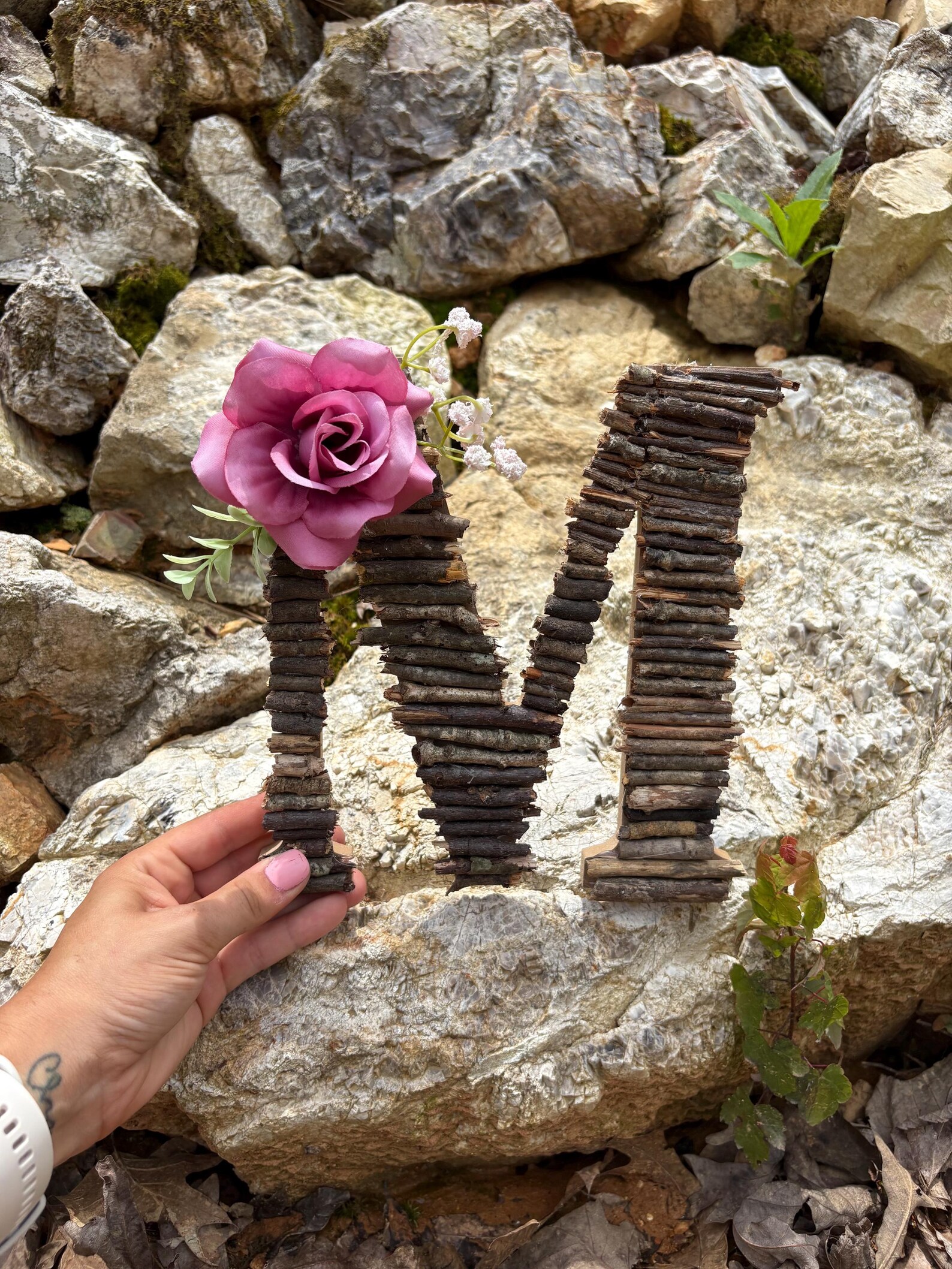 Rustic Woodland Monogram: Twig Letter With Floral Touch - Etsy